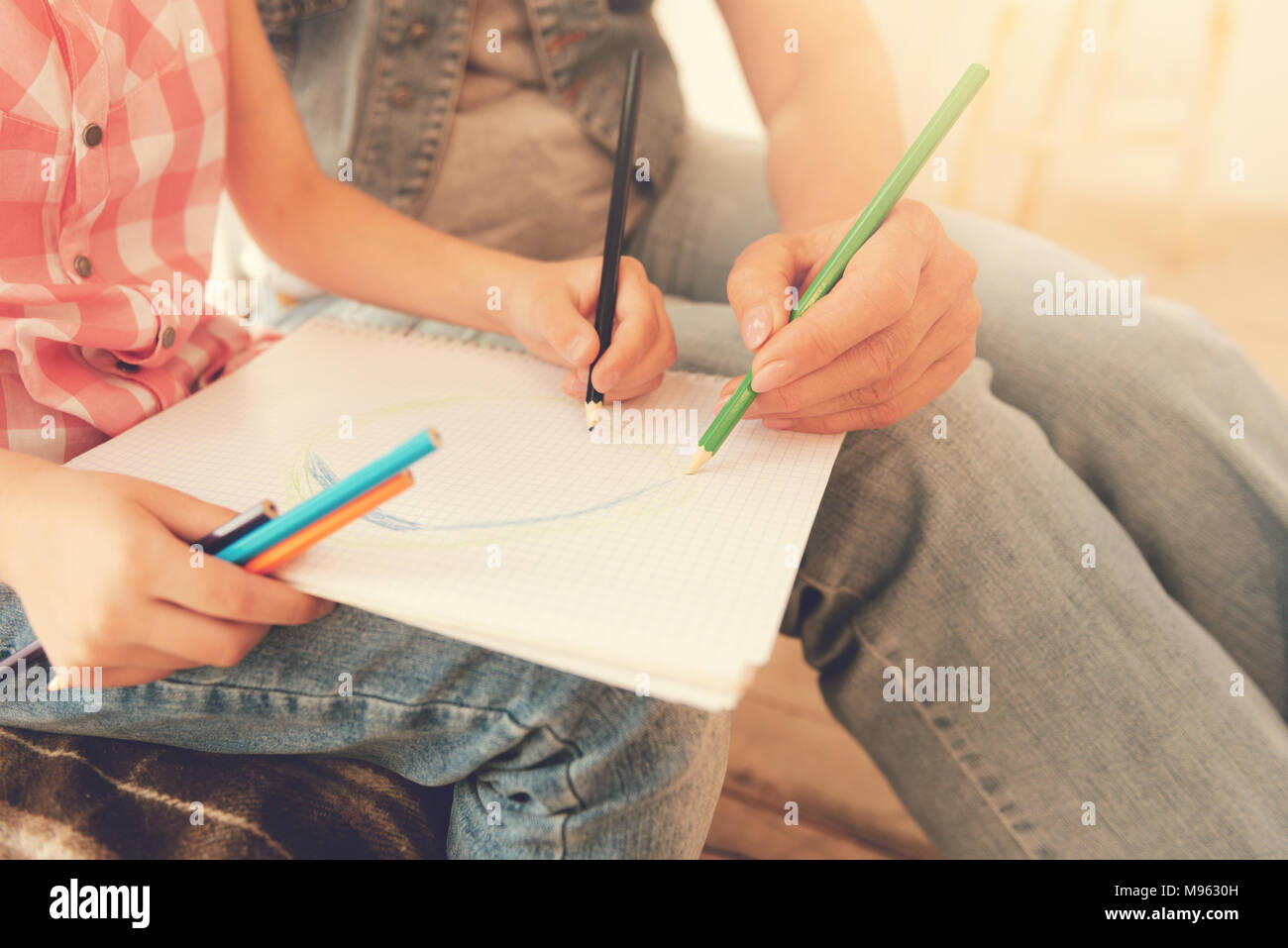 Close up of a pencil drawing Stock Photo - Alamy