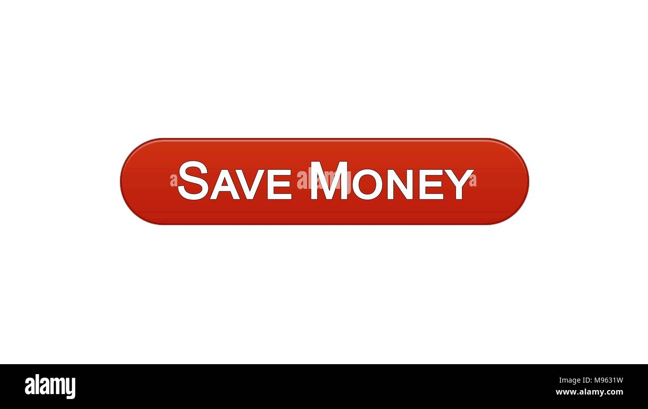 Save money web interface button wine red color, online banking service, deposit, stock footage ...