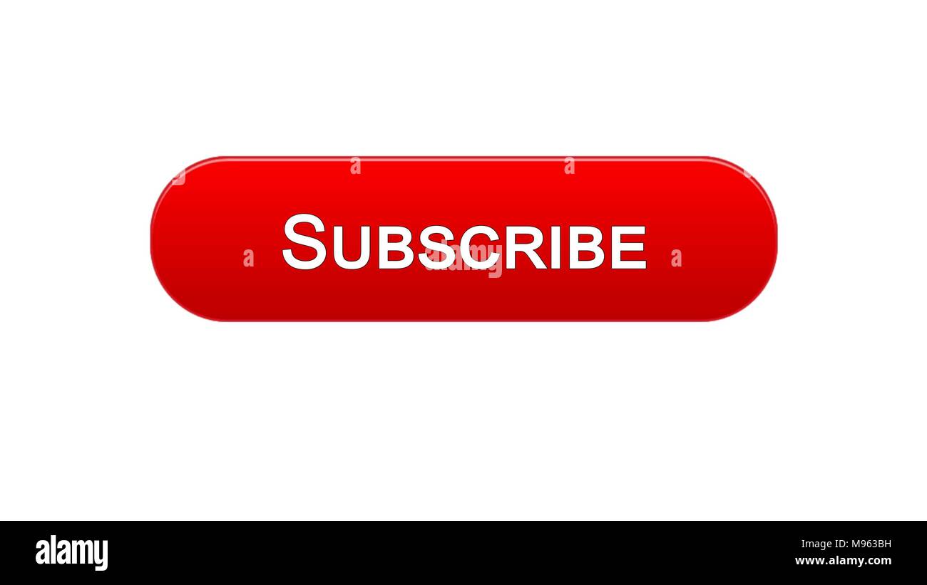 Subscribe web interface button red color, social network, online advertising, stock footage ...