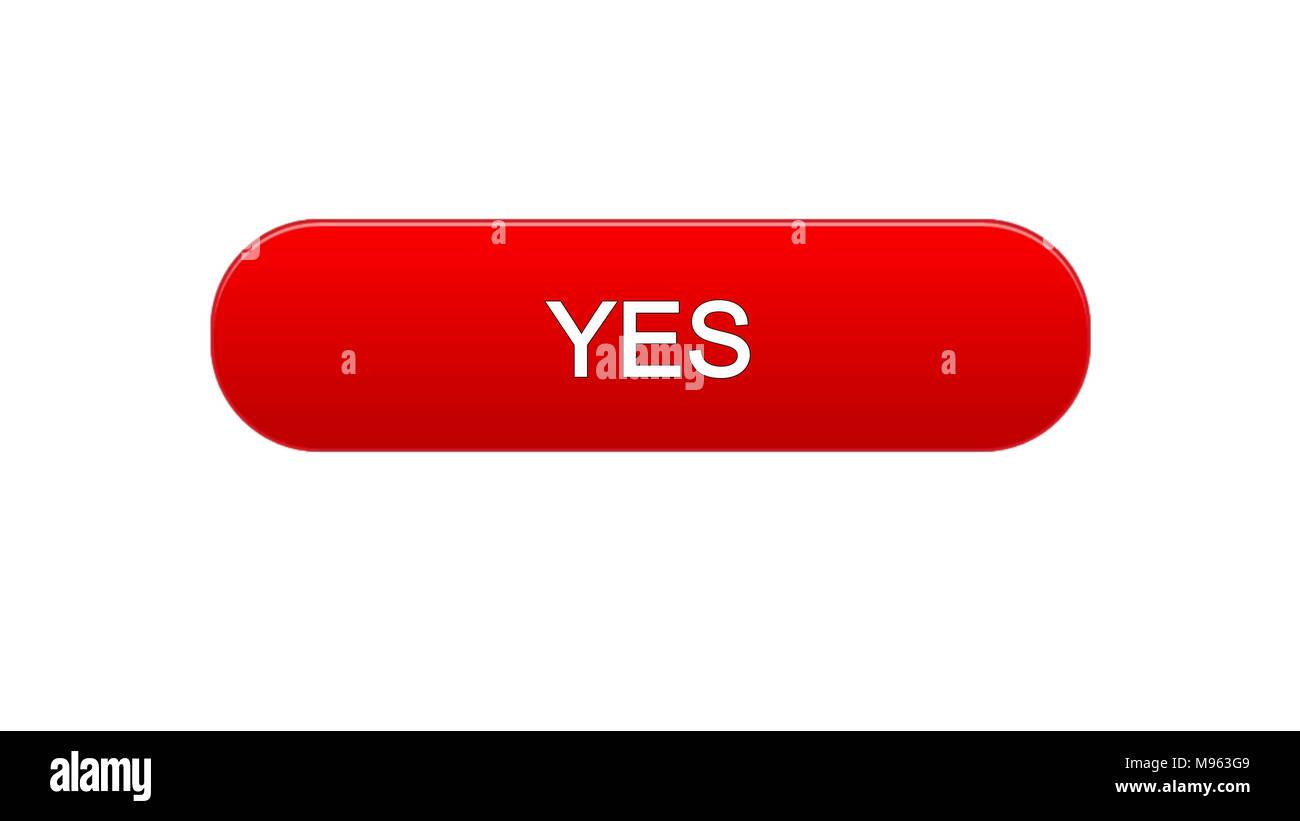 Yes web interface button red color, internet site design, online program, stock footage Stock ...