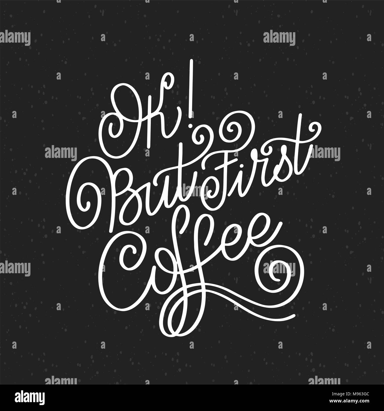 Lettering In coffee we trust. Calligraphic hand drawn sign. Coffee ...