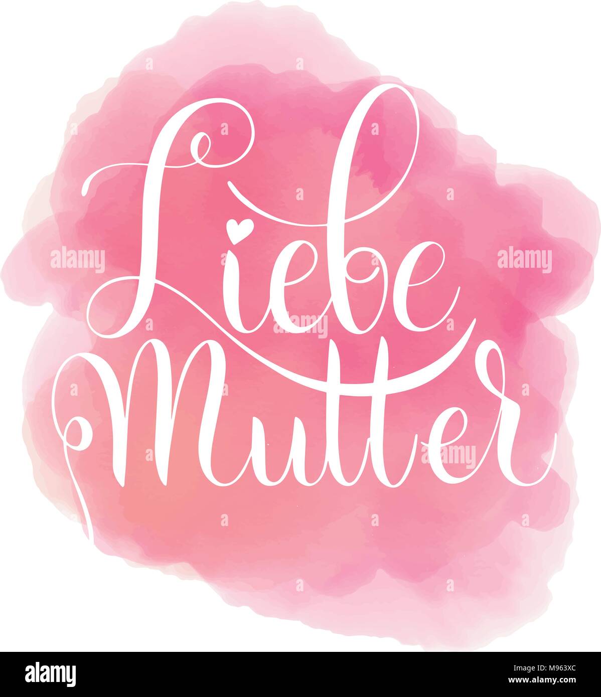 Happy mother Day lettering. Dear Mother on German. Greeting Card Design ...