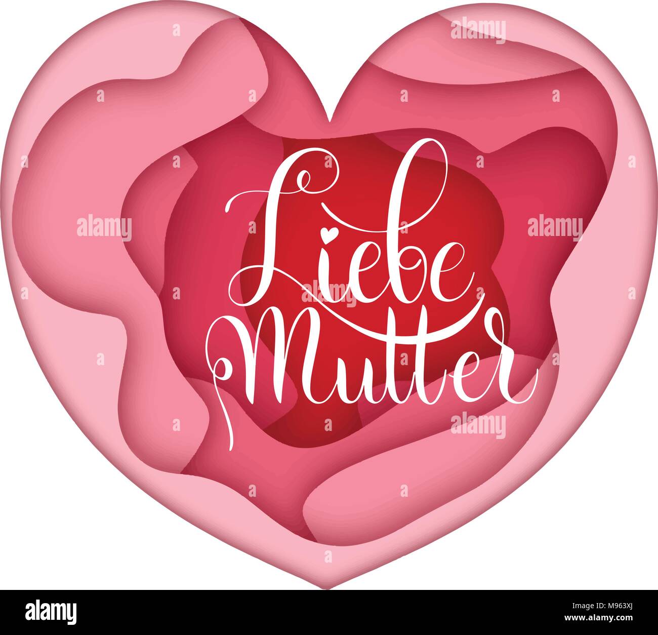 Happy mother Day lettering. Dear Mother on German. Greeting Card Design ...