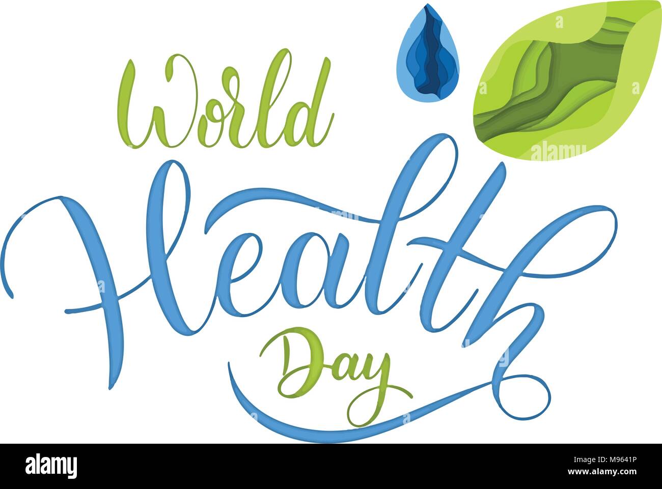 World Health Day Text. Hand Drawn Lettering. Typographical Dsign Stock ...