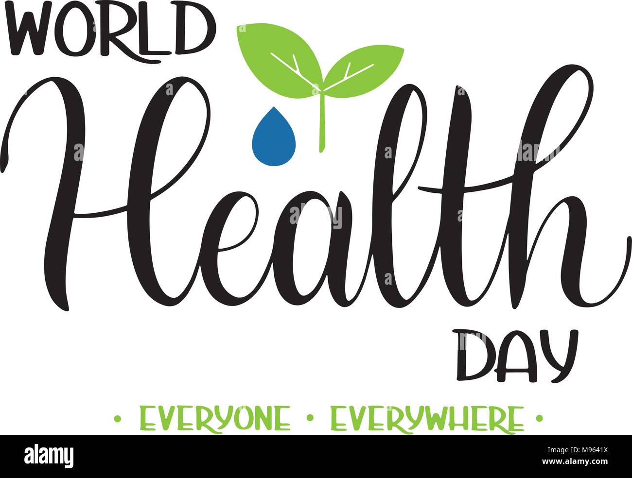 World Health Day Text. Hand Drawn Lettering. Typographical Dsign Stock ...