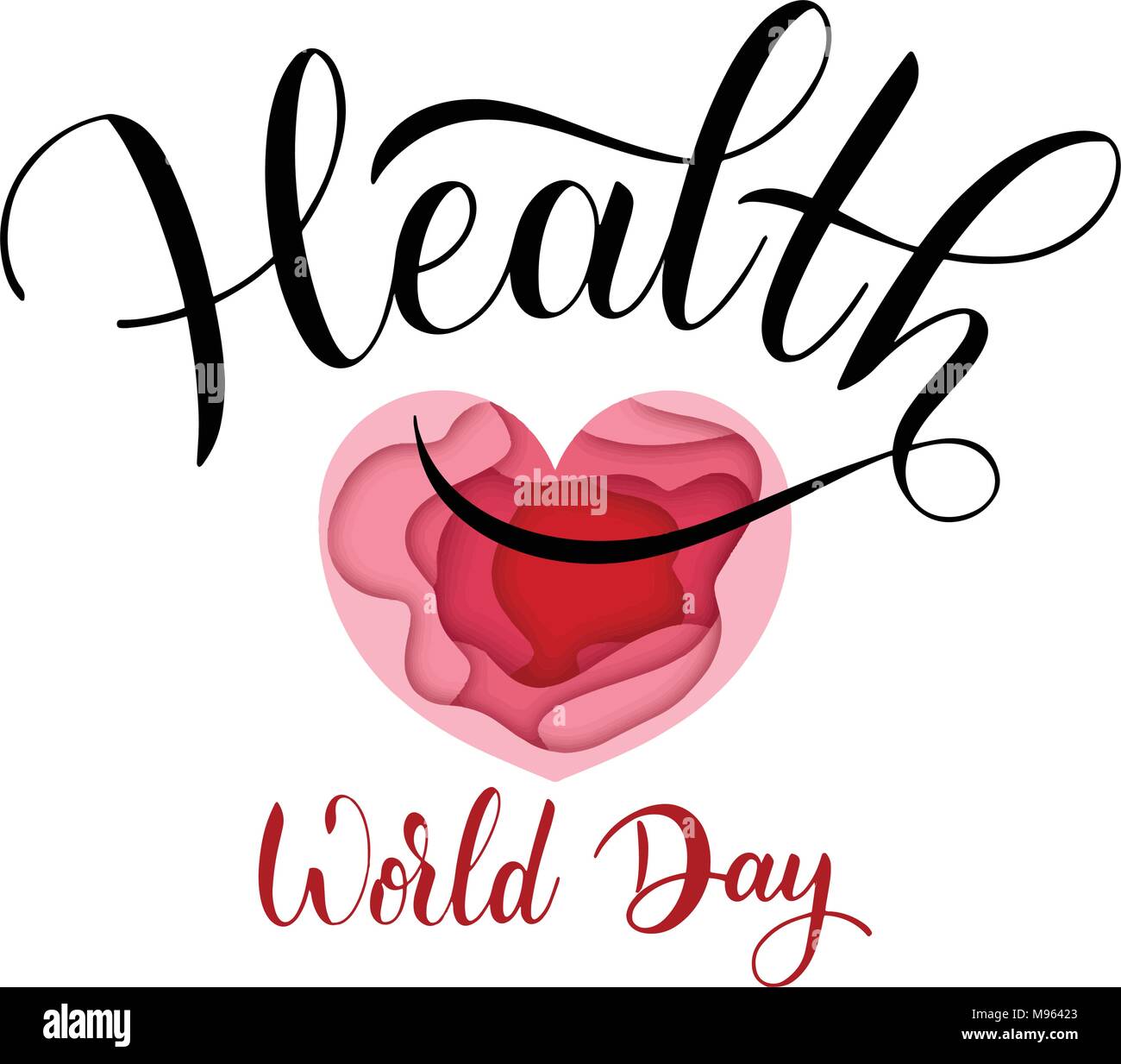 World Health Day Text. Hand Drawn Lettering. Typographical Dsign Stock ...
