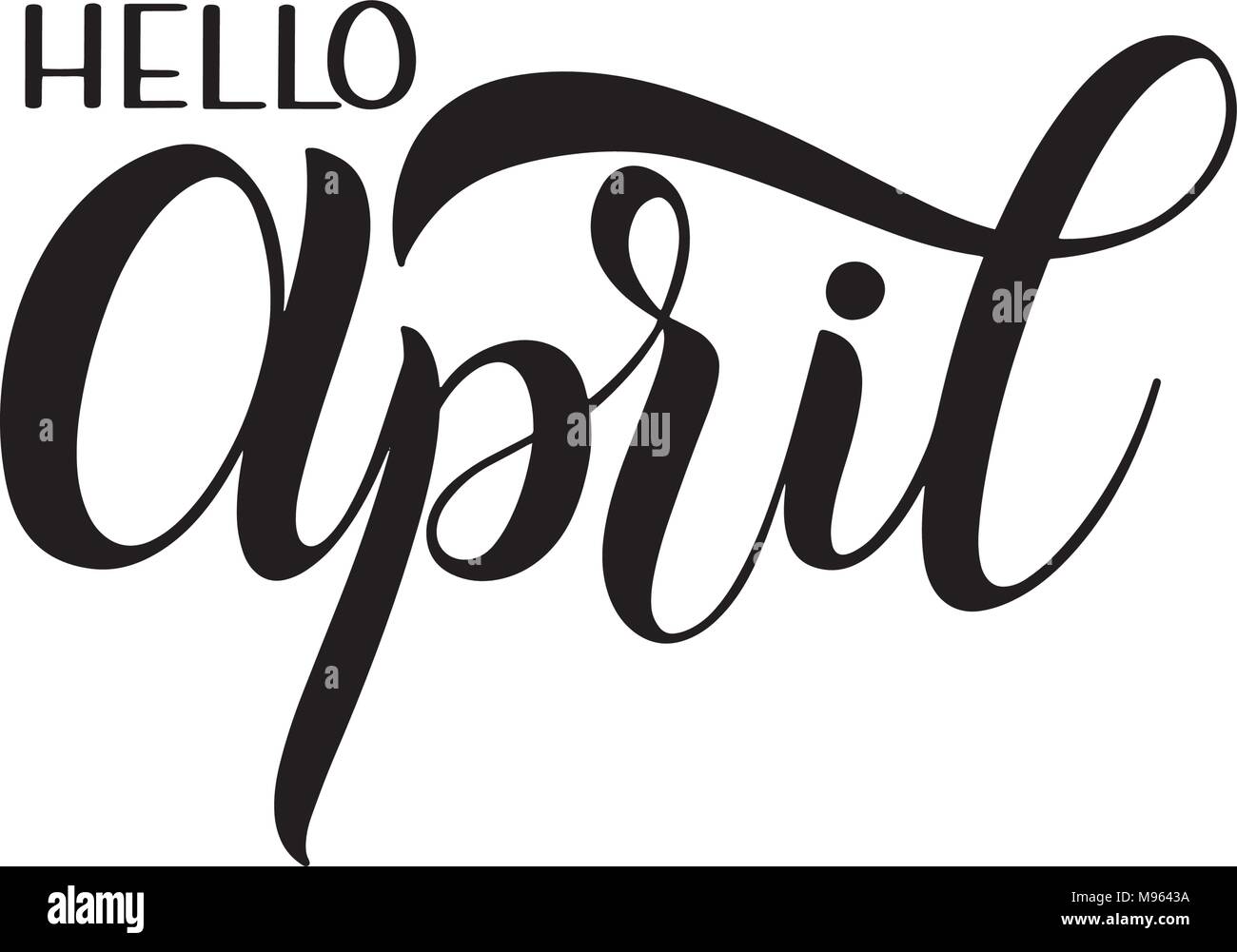 Hello April lettering. Elements for invitations, posters, greeting ...