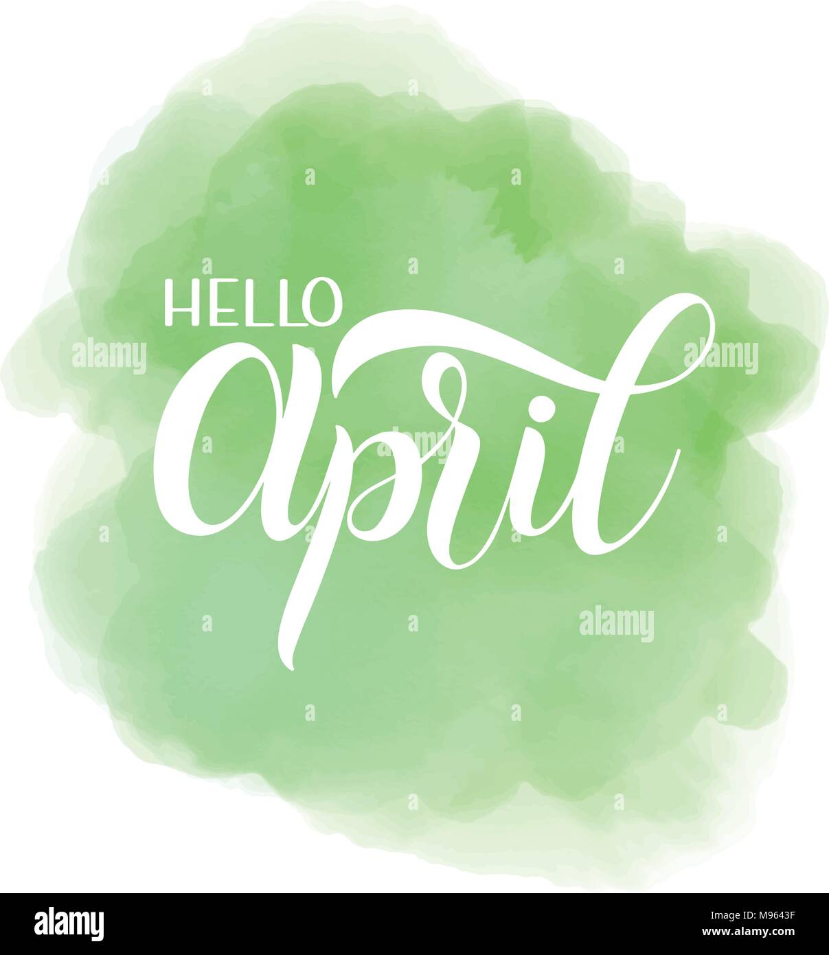 Hello April lettering. Elements for invitations, posters, greeting ...