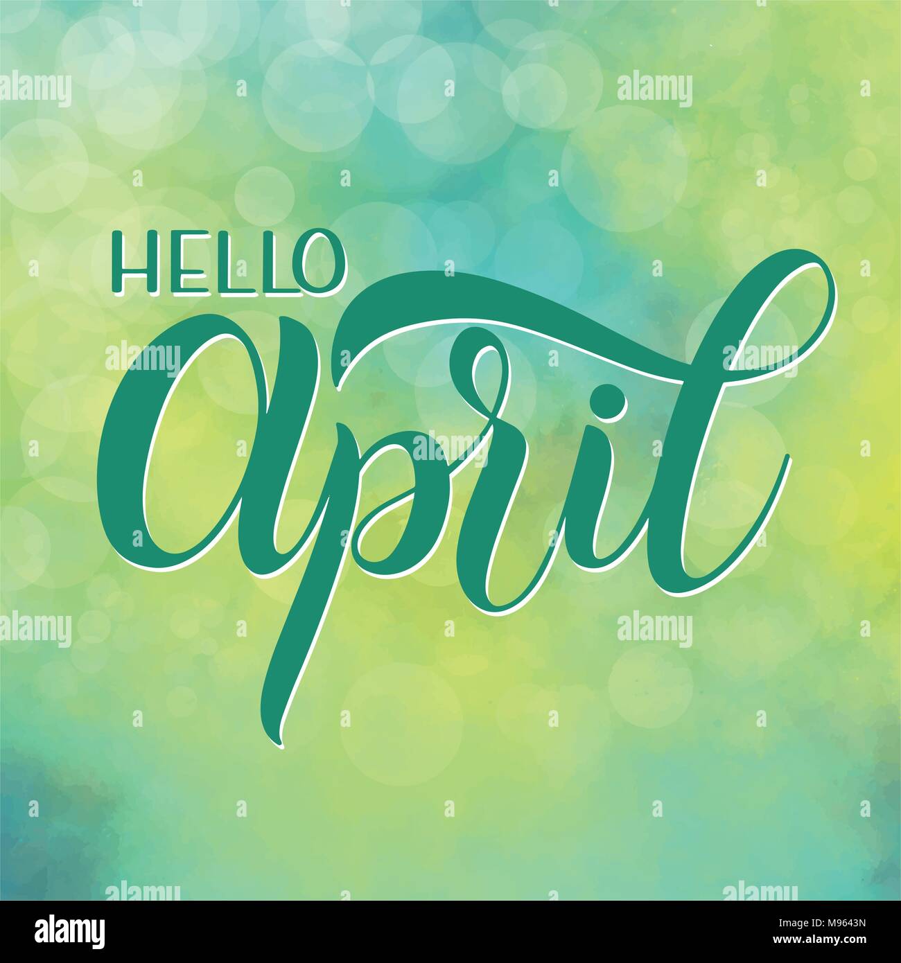 Hello April lettering. Elements for invitations, posters, greeting ...