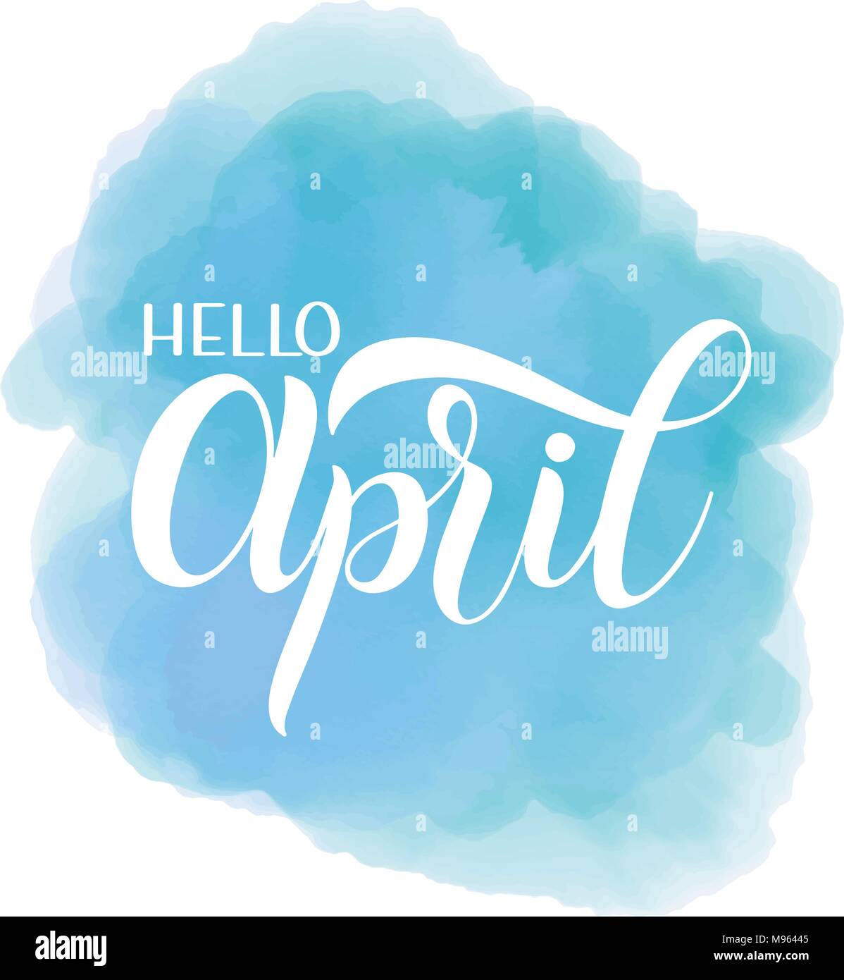 Hello April lettering. Elements for invitations, posters, greeting ...