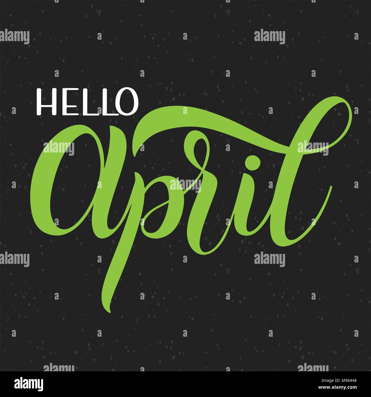 Hello April lettering. Elements for invitations, posters, greeting ...