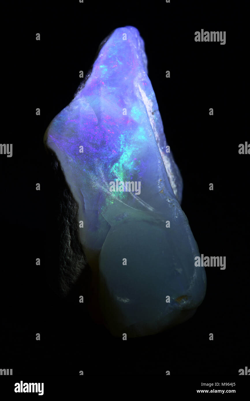 Raw and uncut Australian opal. Opal is a hydrated amorphous form of ...