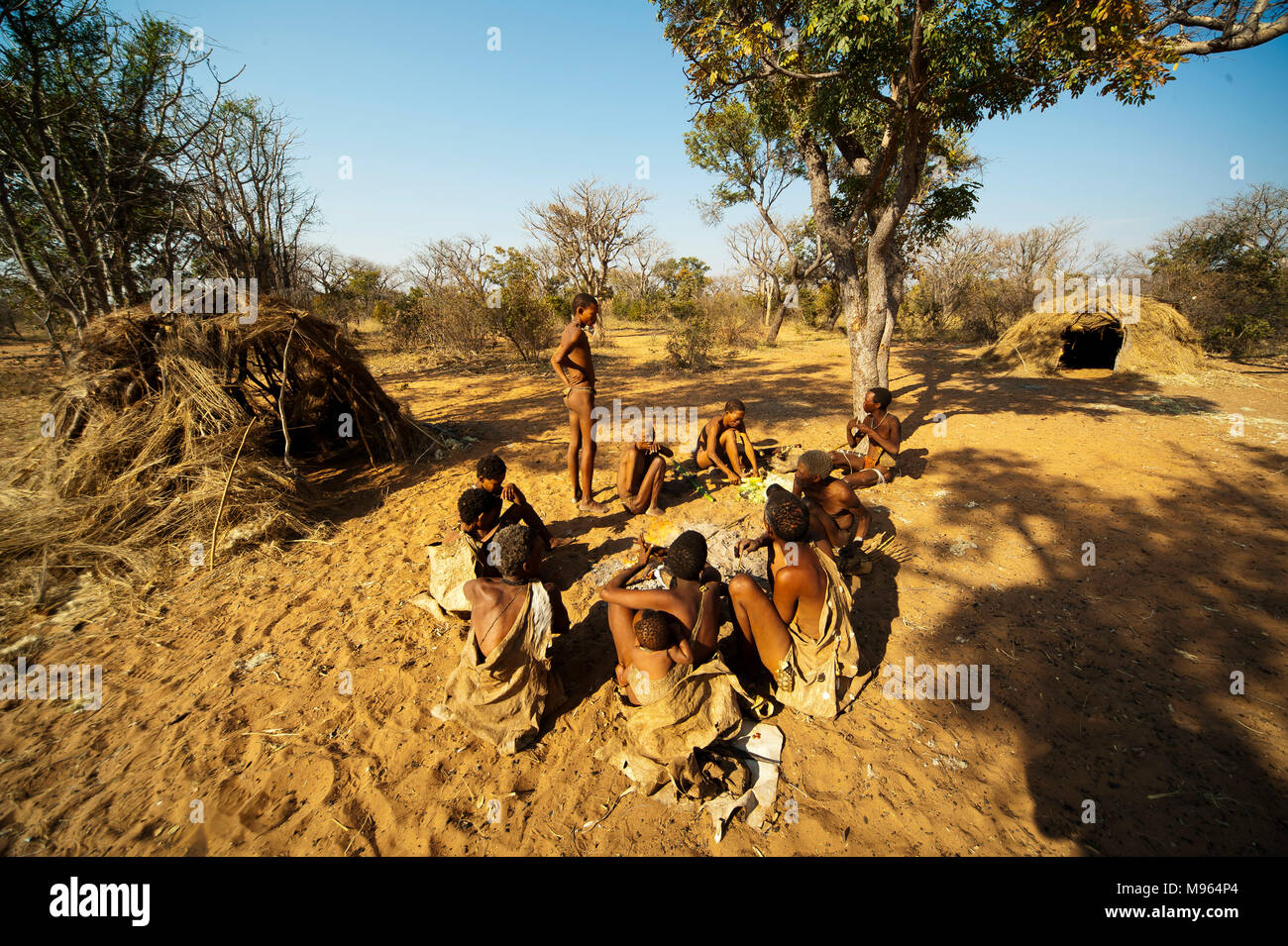 San people bushmen in village hi-res stock photography and images - Alamy
