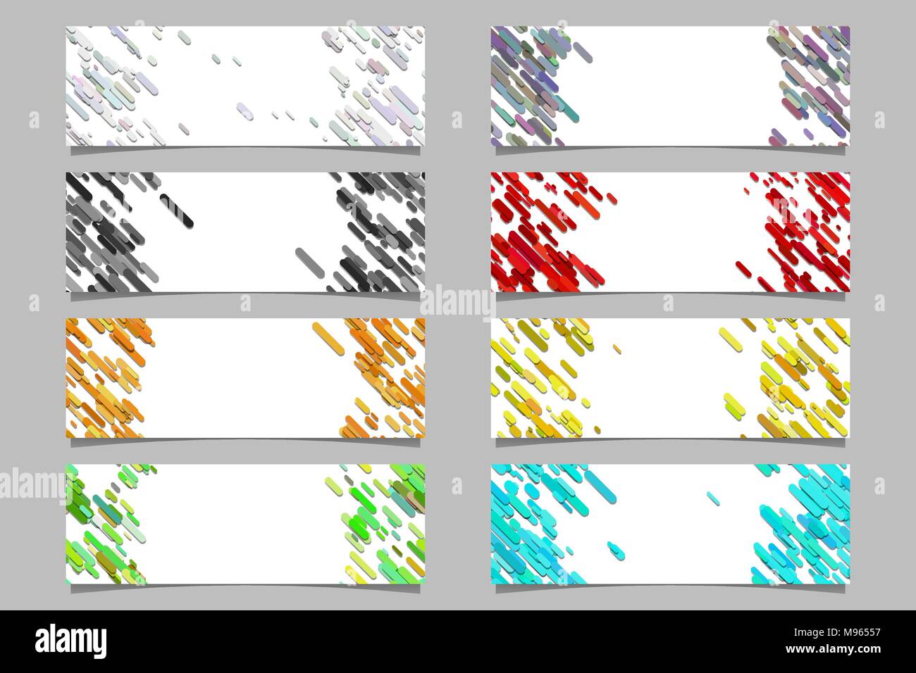 Abstract diagonal rounded stripe pattern banner template design set ...