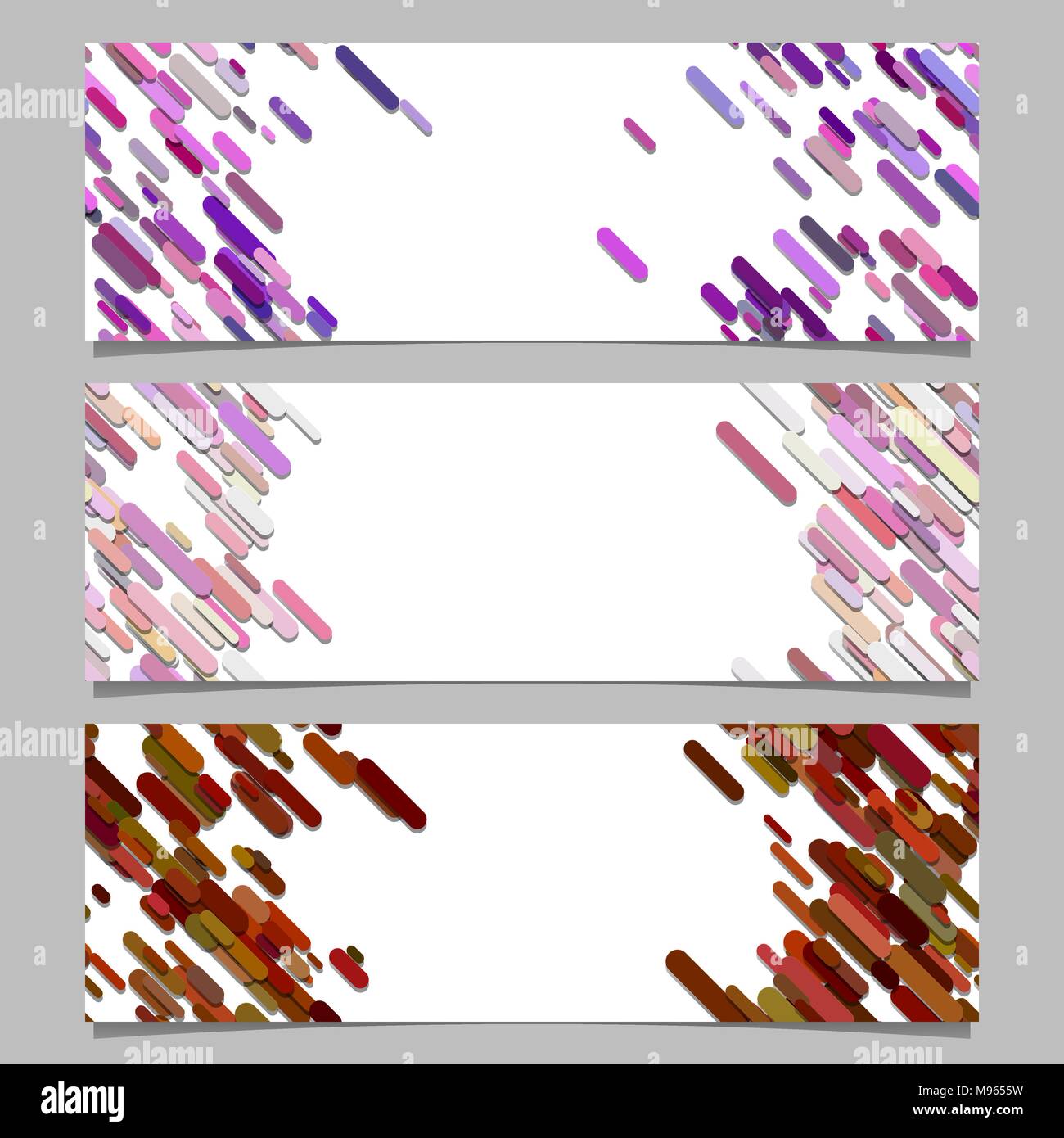 Abstract banner background template design set with colored diagonal ...