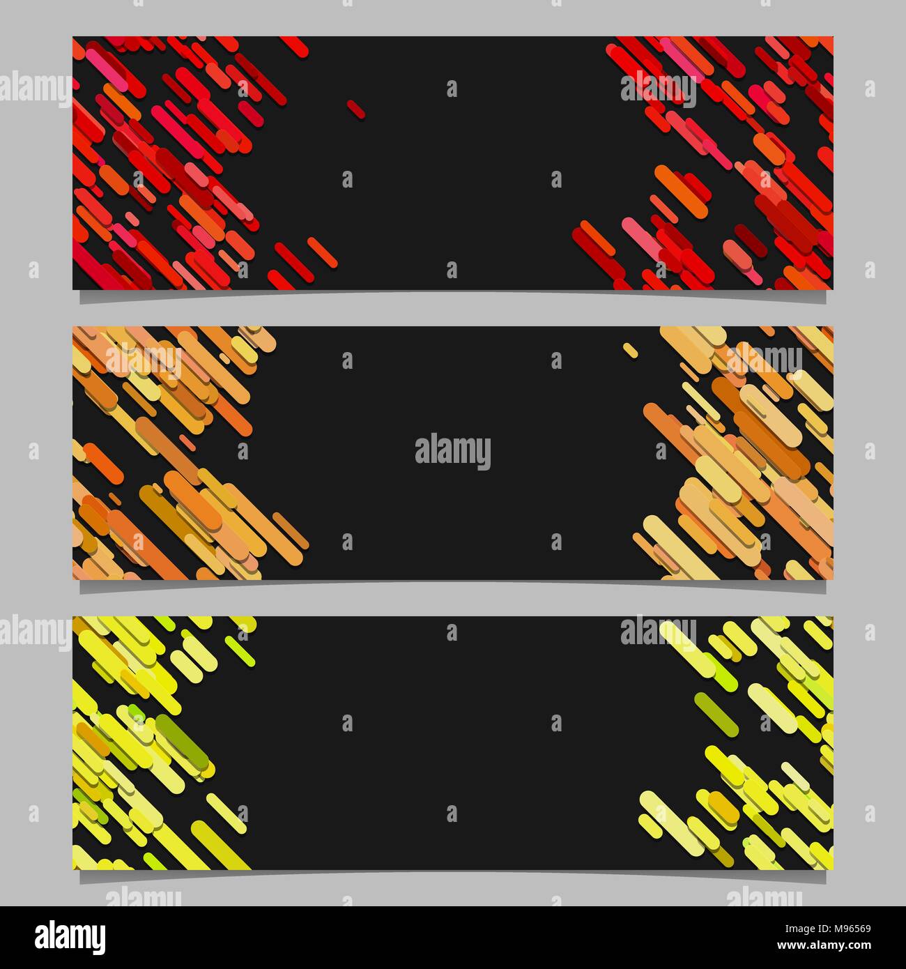 Abstract diagonal rounded stripe pattern banner template design set ...