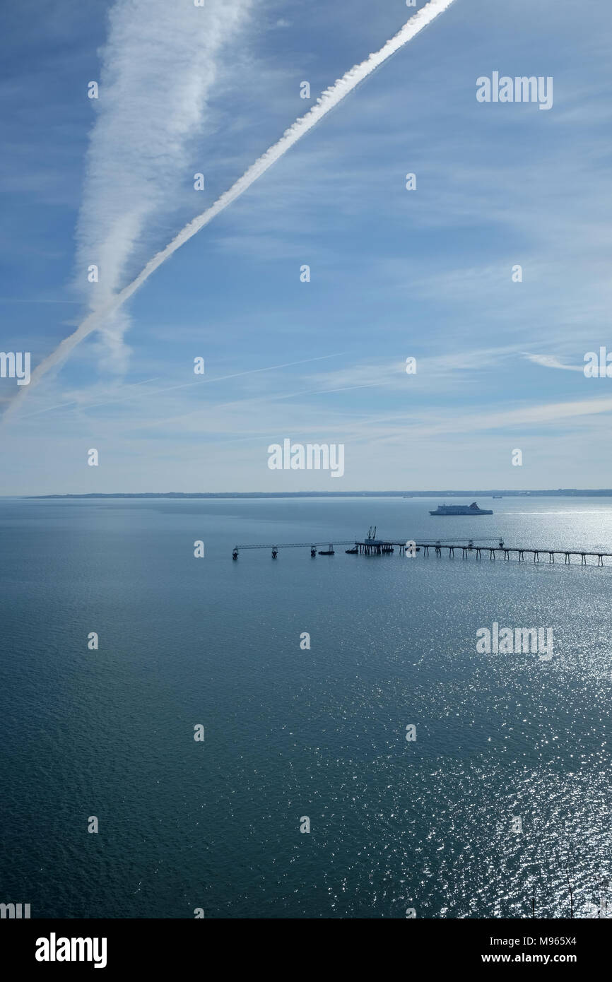 Stena Line ferry from Belfast passes Cloghan Point jetty on its way to ...