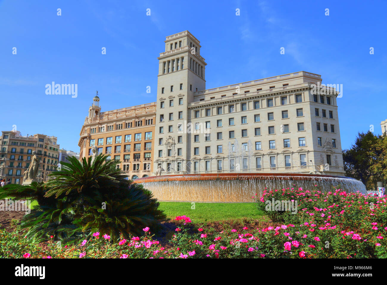 Barcelona buildings facing Catalunya Square Stock Photo - Alamy
