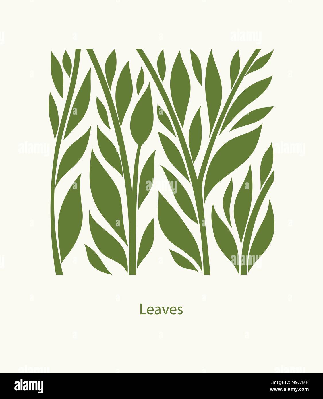 Leaves Label abstract design. Square icon. Beautiful Logo Garden ...