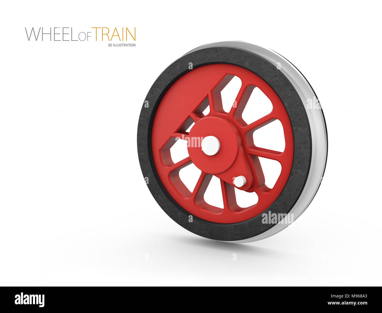 Steel train wheel, 3d Illustration isolated white Stock Photo - Alamy