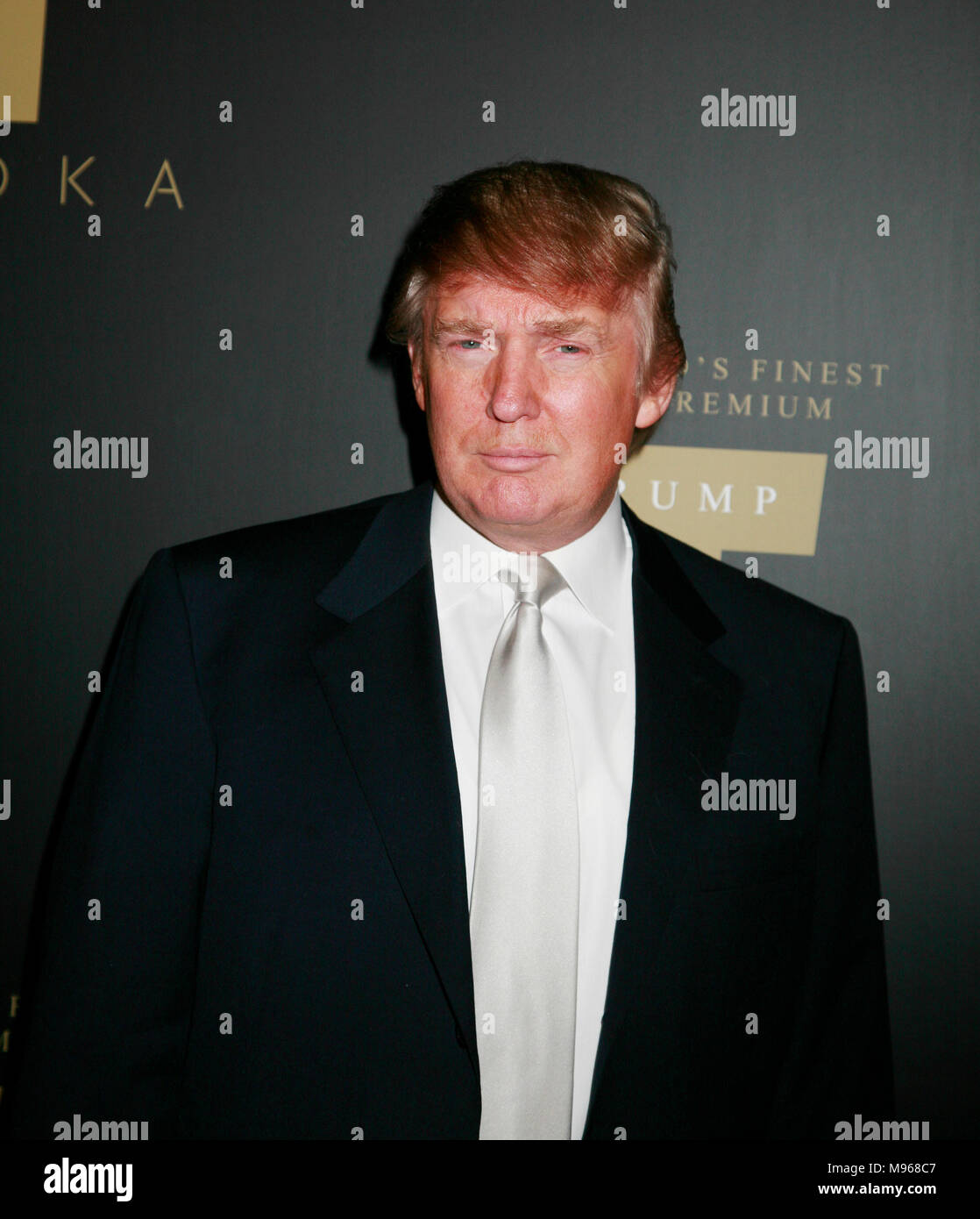 Donald Trump arrives at the Trump Vodka party at Les Deux night club in ...