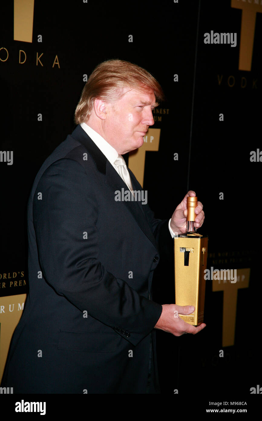 Donald Trump arrives at the Trump Vodka party at Les Deux night club in ...