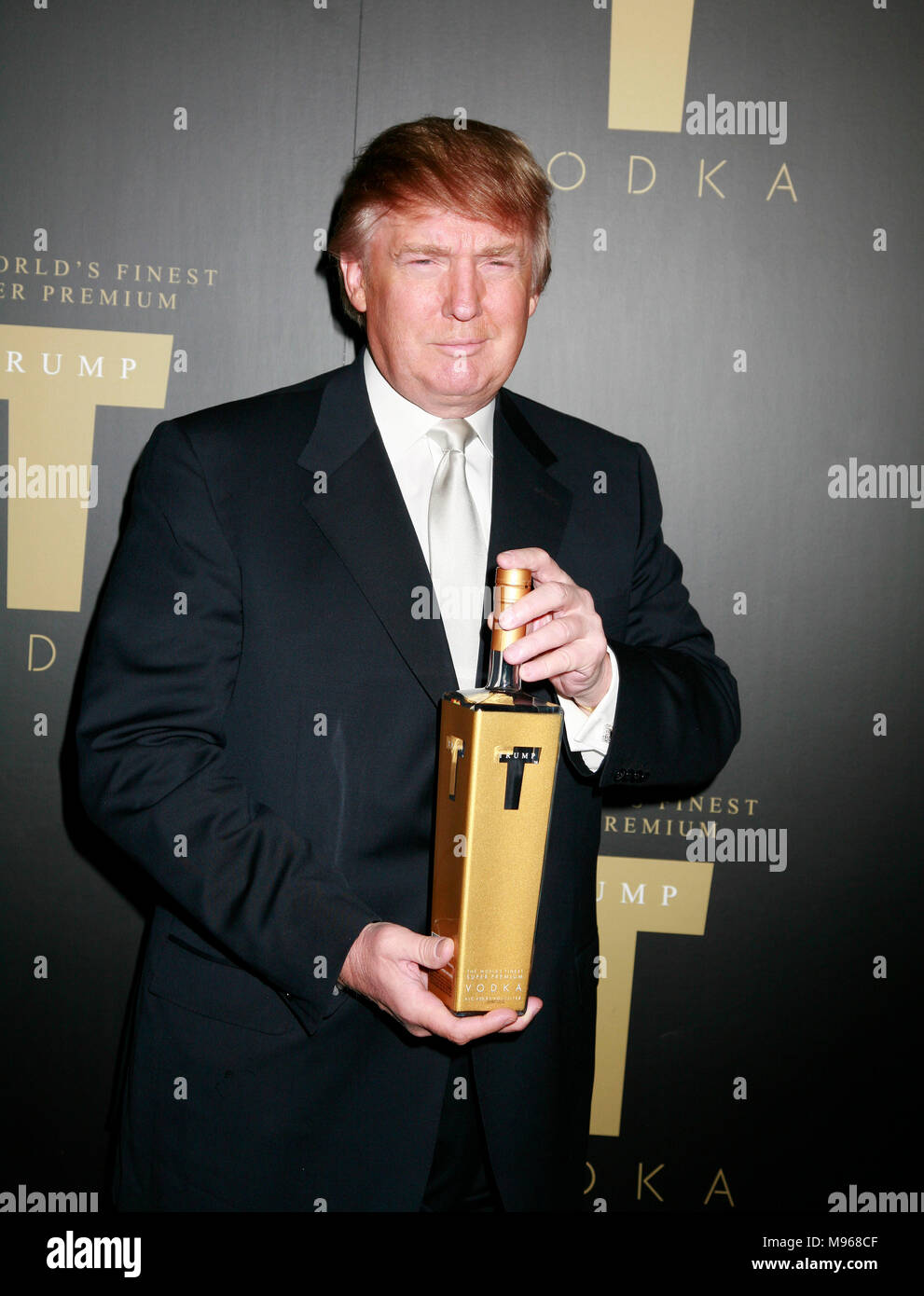 Donald Trump arrives at the Trump Vodka party at Les Deux night club in ...
