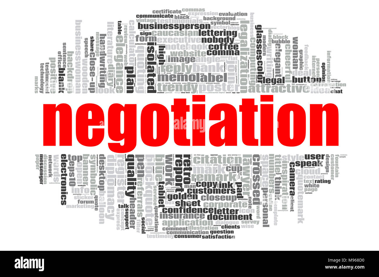 Negotiation word cloud concept on white background, 3d rendering Stock ...