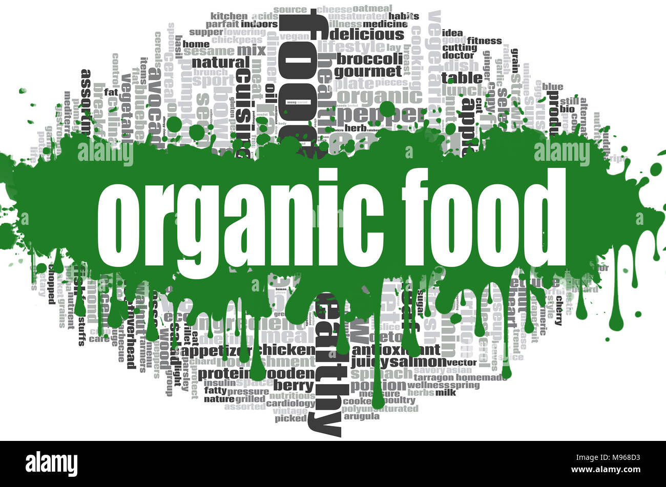Organic food word cloud concept on white background, 3d rendering Stock ...