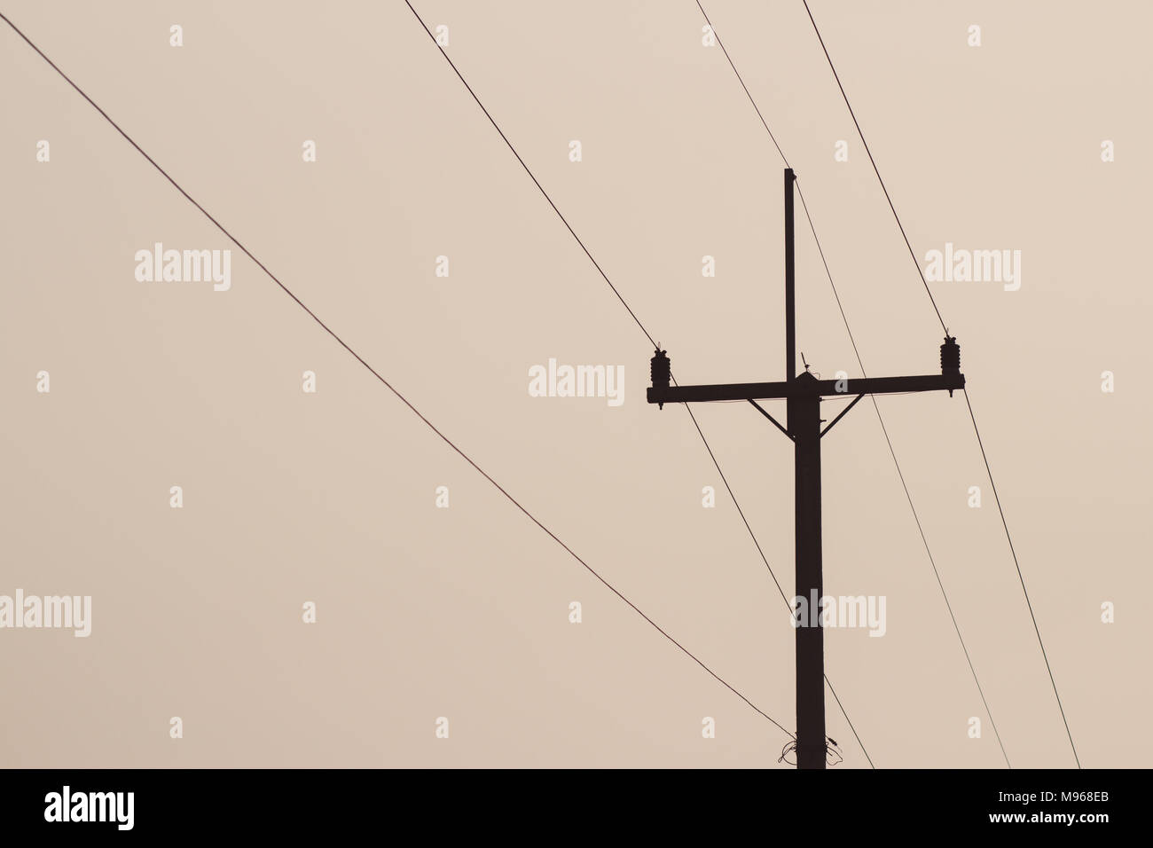 Concrete Electric Pole Standing in The Cloudy SKY, Silhouette Stock ...