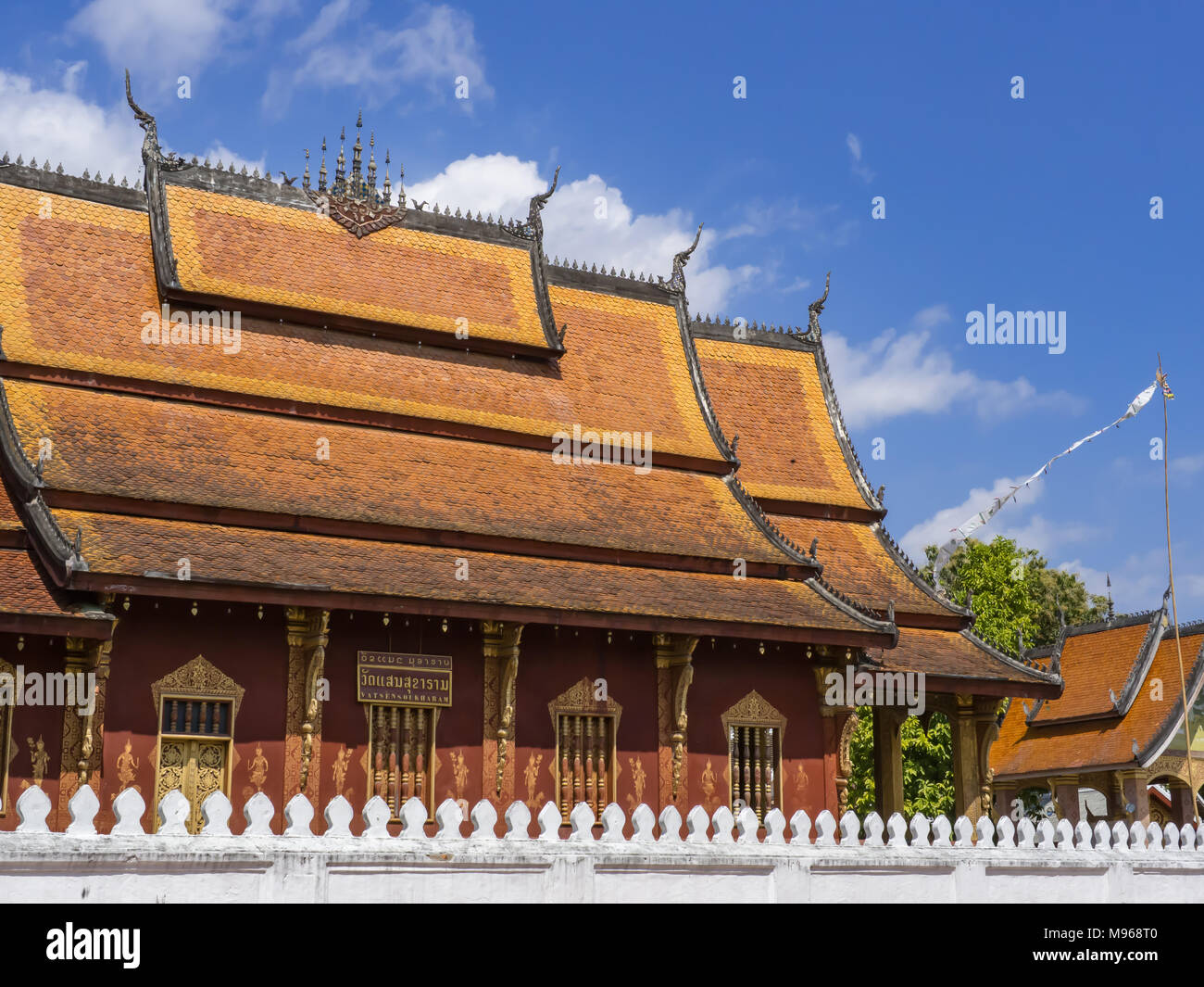 Wat Sen Soukaram from Outside View, Luang Prabang, Laos Stock Photo - Alamy