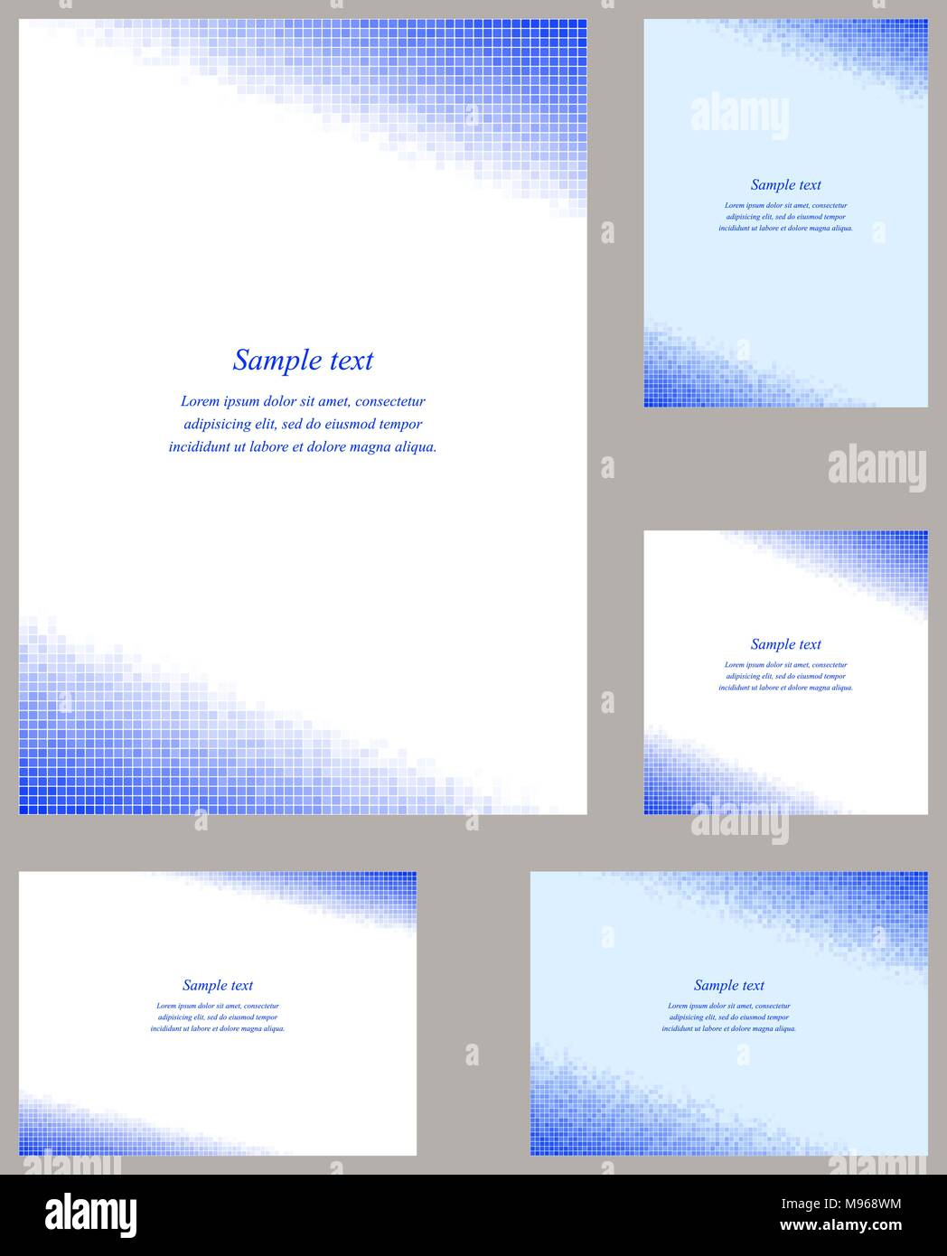 Blue mosaic page corner design template set Stock Vector Image & Art ...