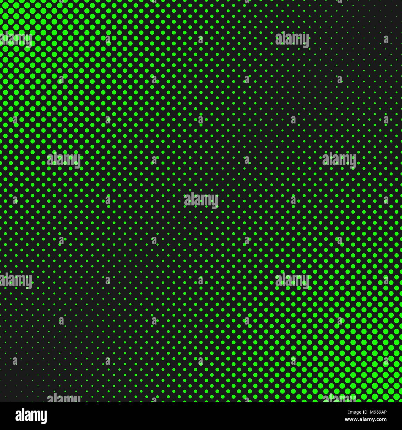 Retro Halftone Dot Pattern Background Abstract Vector Graphic From Green Circles Stock Vector