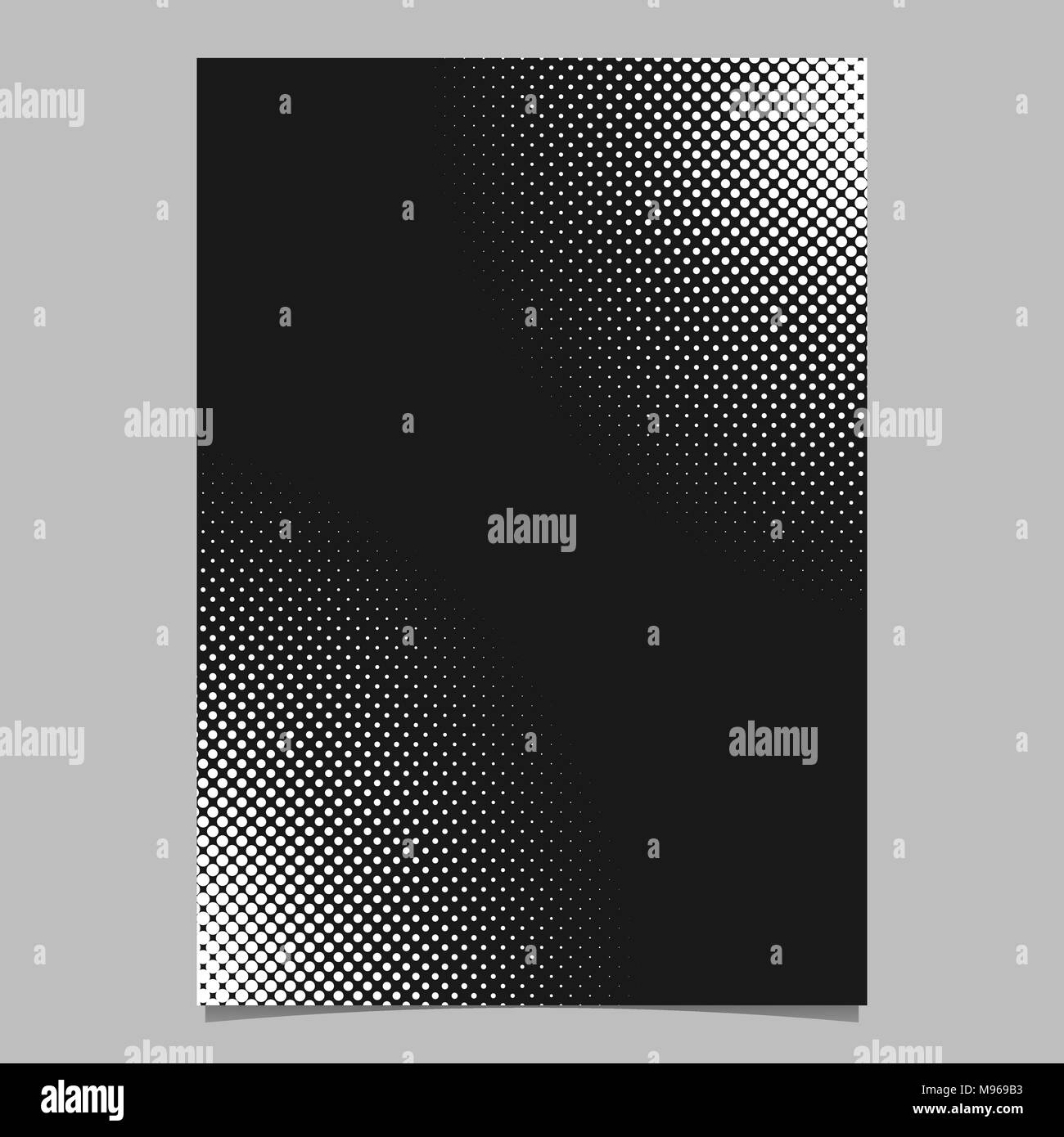 Monochrome halftone dot pattern flyer template - vector brochure ...