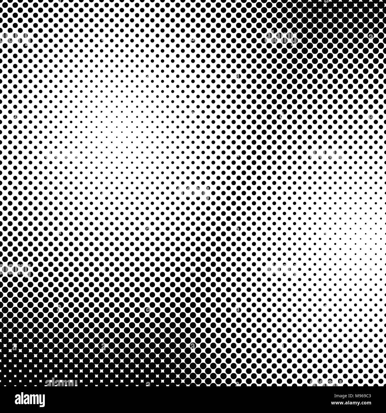 Geometric halftone dot pattern background - vector graphic from circles ...