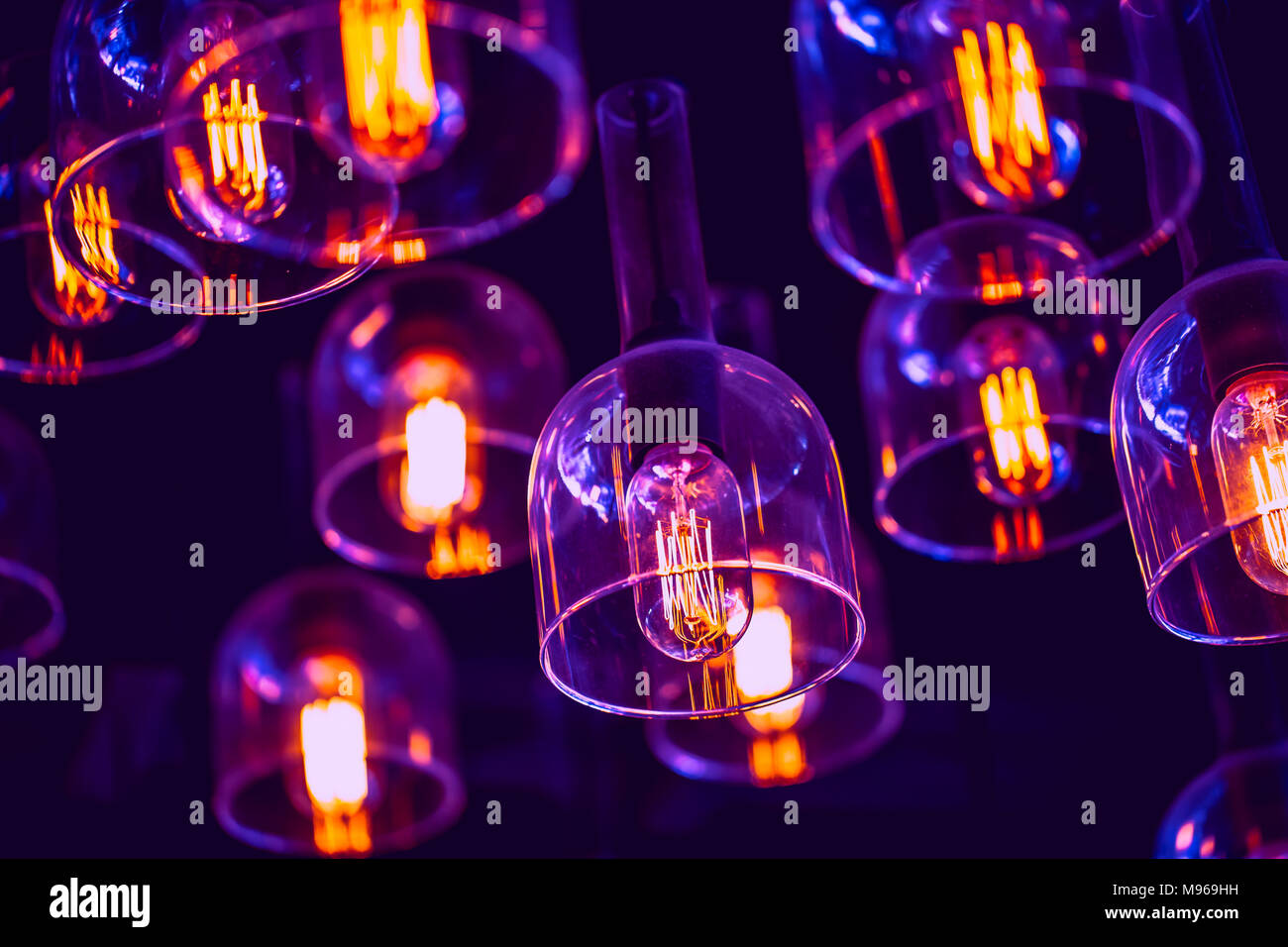 Ultra Violet Light Bulb Arts decoration with tone of mystic color Stock ...