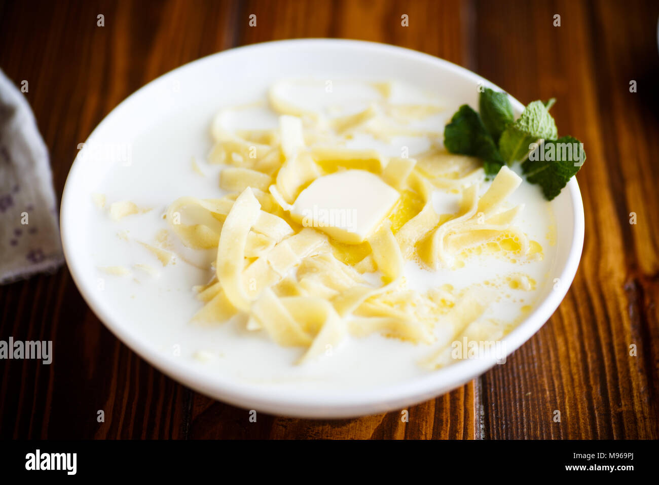 Milk sweet soup homemade noodles hi-res stock photography and images ...