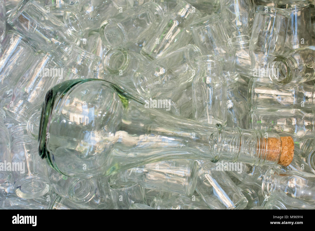 Set of Empty small transparent bottles Stock Photo - Alamy
