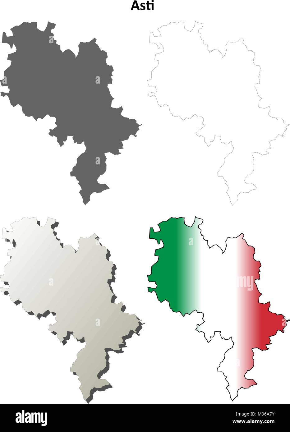 Asti map vector hi-res stock photography and images - Alamy