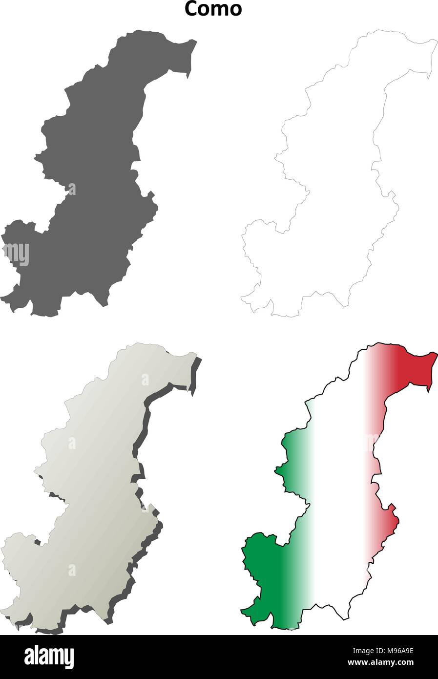 Como blank detailed outline map set Stock Vector Image & Art - Alamy