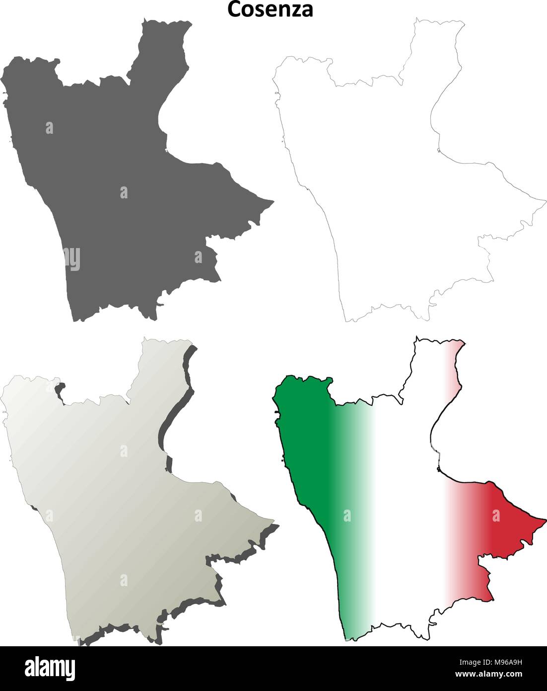 Cosenza province map hi-res stock photography and images - Alamy