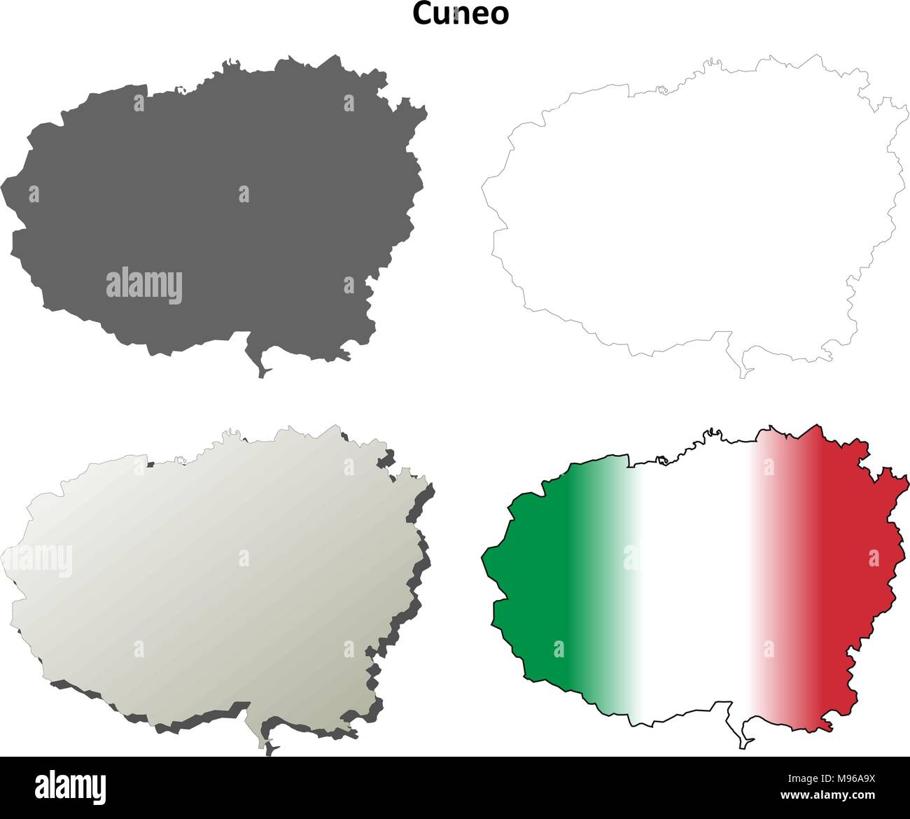 Cuneo province map Stock Vector Images - Alamy