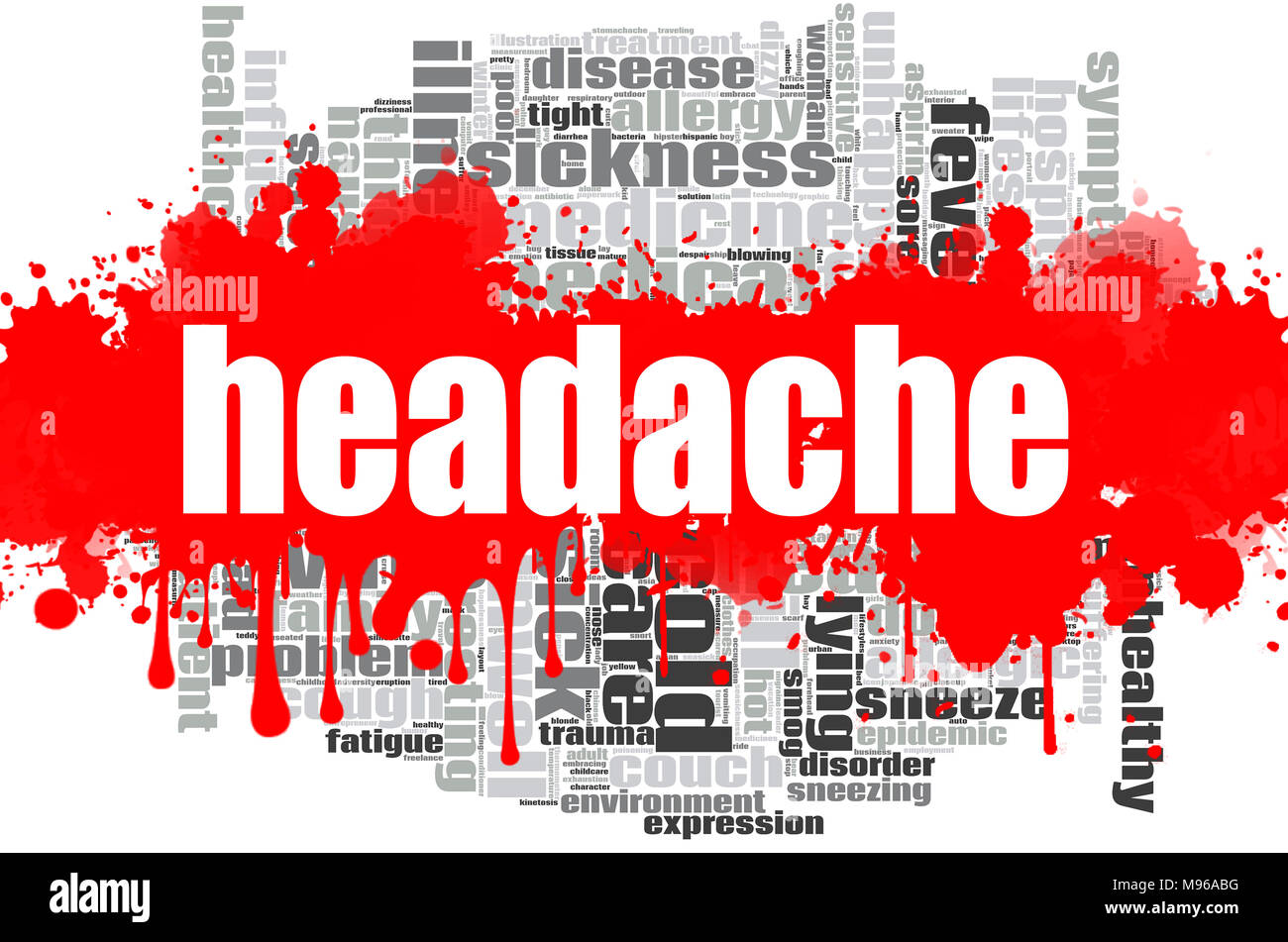 Headache word cloud design. Creative illustration of idea word ...