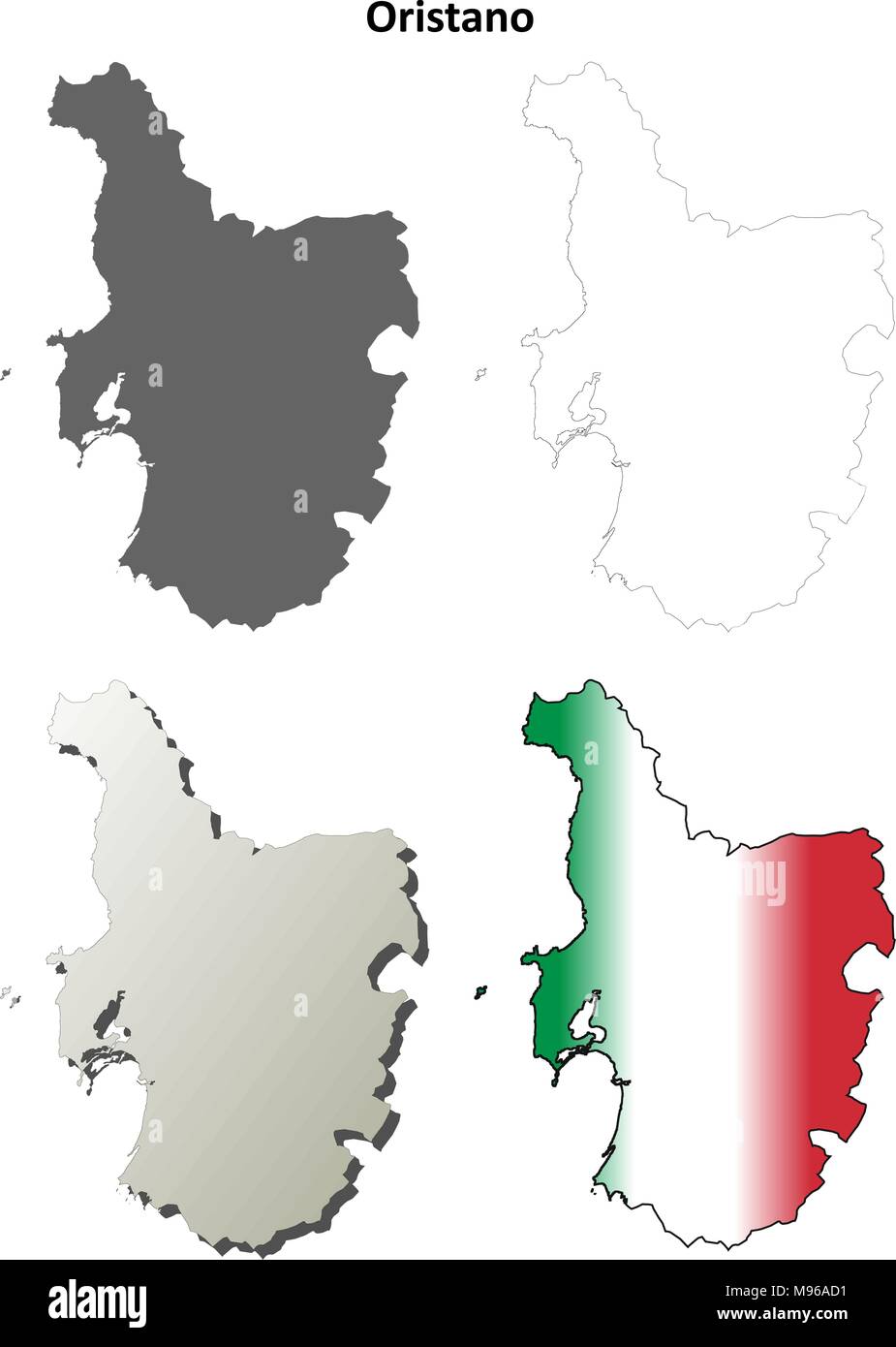 Map of oristano Stock Vector Images - Alamy