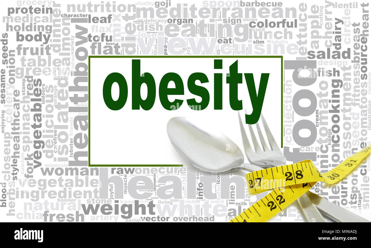 Obesity word cloud design. Creative illustration of idea word lettering ...
