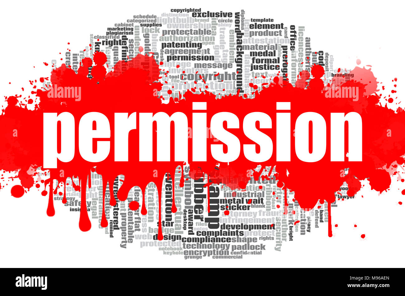Permission word cloud concept on white background, 3d rendering Stock ...