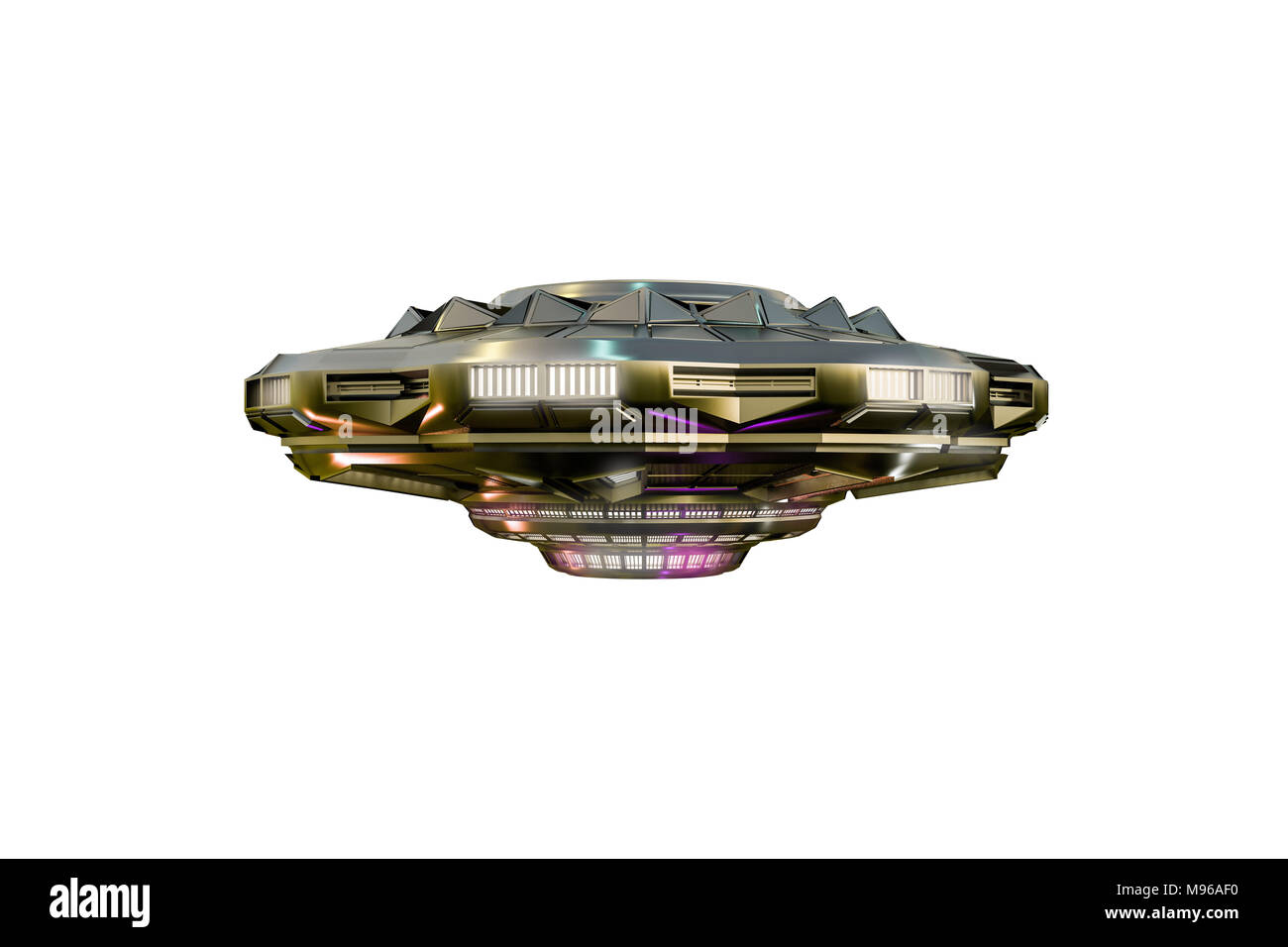 3d illustration of an unidentified flying object isolated on white ...