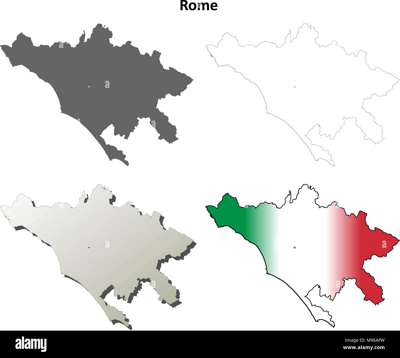 Rome blank detailed outline map set Stock Vector Image & Art - Alamy