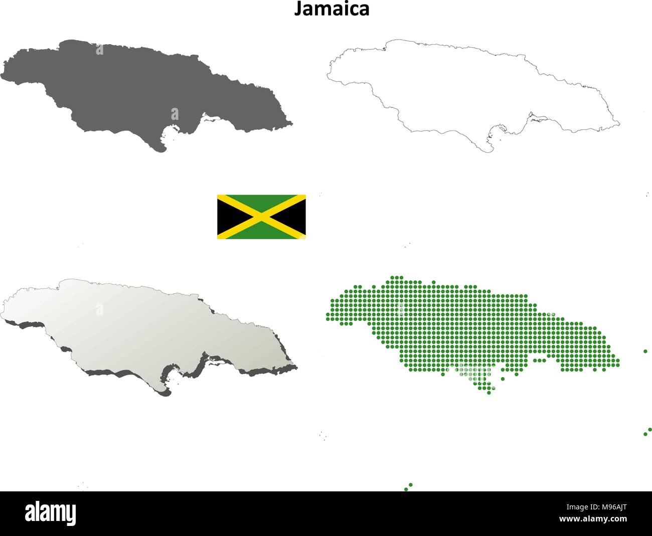 Jamaica outline map set Stock Vector Image & Art - Alamy