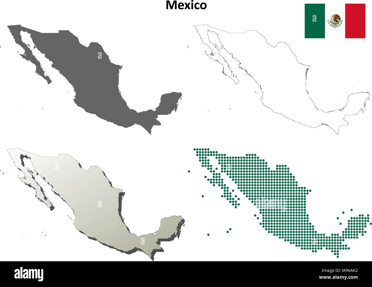 Mexico outline map set Stock Vector Image & Art - Alamy